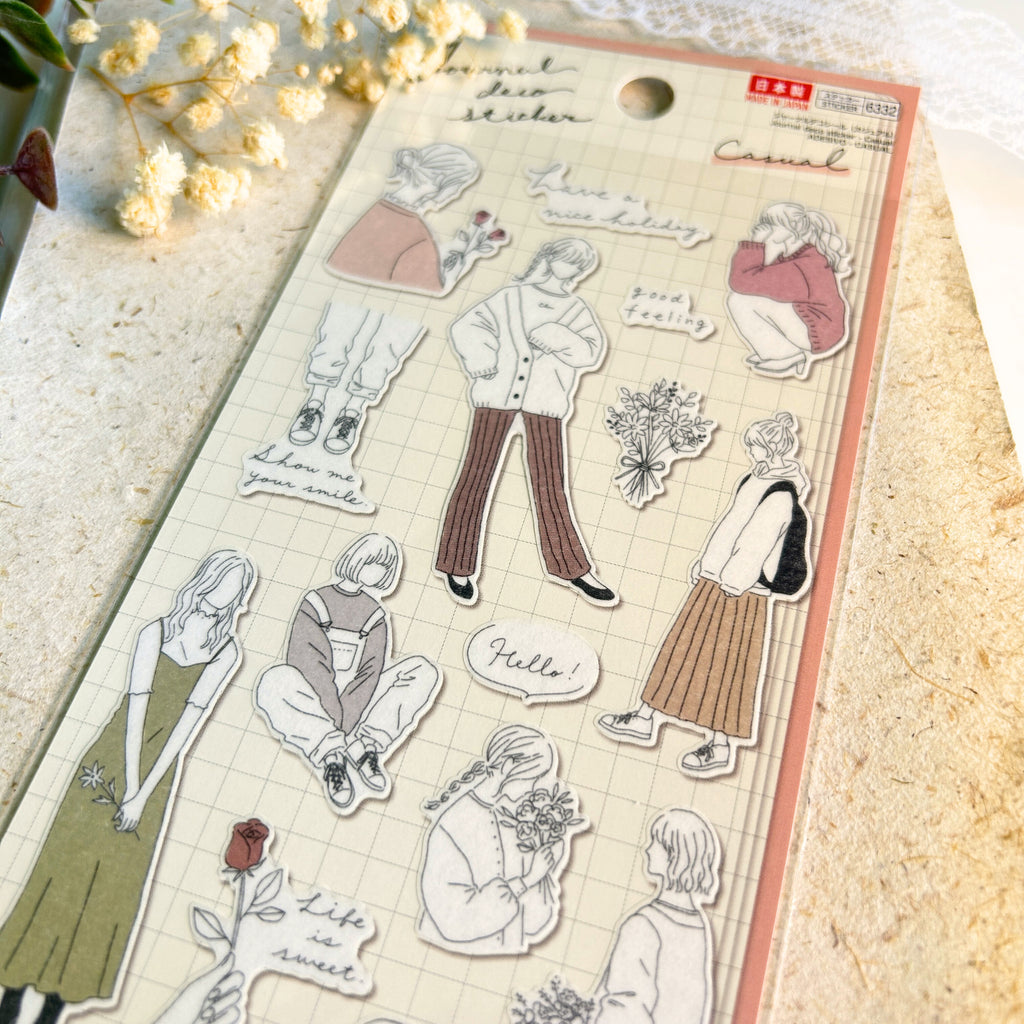 Casual Girls Journal Deco Sticker Sheet – Beso Bisou